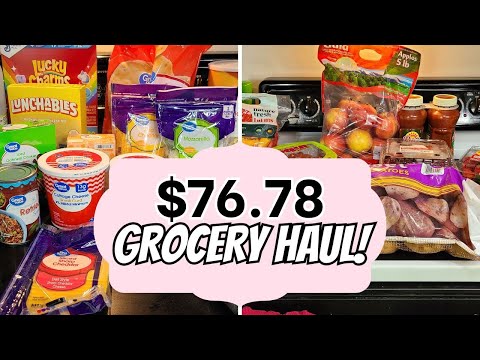 I WAS OVER BUDGET! || $76.78 GROCERY HAUL WITH PRICES