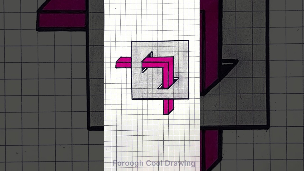 Grid Paper 3D Drawing Tutorial: Mind Bending Techniques For Drawing Stunning Illusions ✍🏻 #shorts
