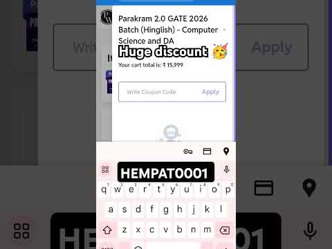 PW Parakram 2.0 GATE 2026 Batch (Hinglish) - Computer Science and DA | GATE | 2027 | COUPON CODE