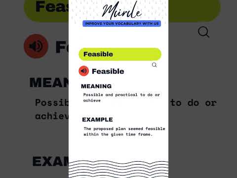 Meaning of Word FEASIBLE #shortvideo #english #learning