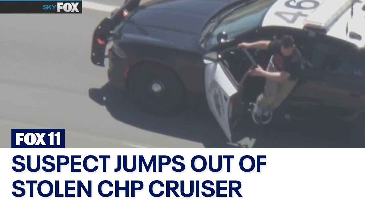 Man jumps out of stolen CHP cruiser during high-speed police chase