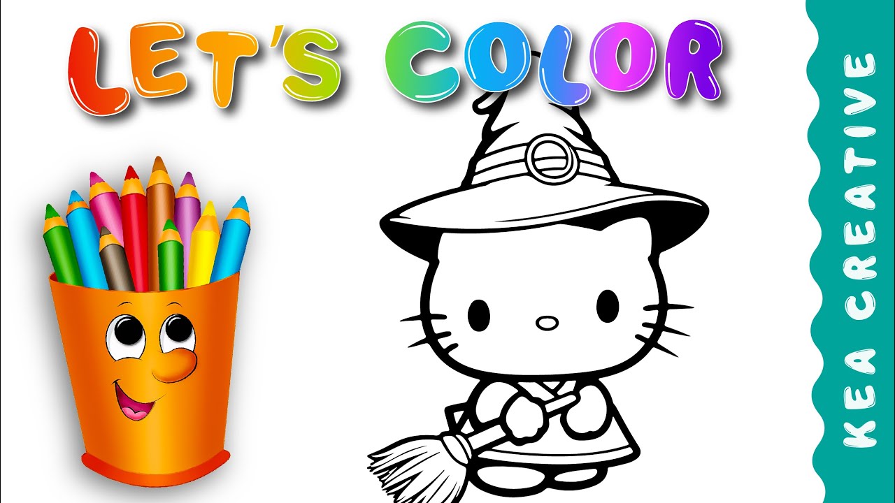 Color with me ( KEA CREATIVE )💕 Hello Kitty Halloween! Coloring pages for kids. Enjoy!