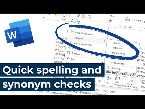 Microsoft Word - Quick spelling and synonym checks