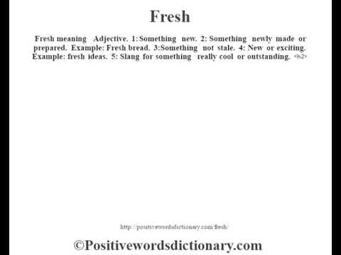 Fresh definition | Fresh meaning