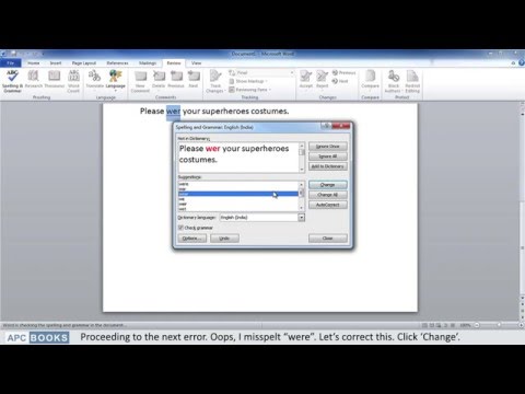 Microsoft Word 2010- Spell Check and Grammar