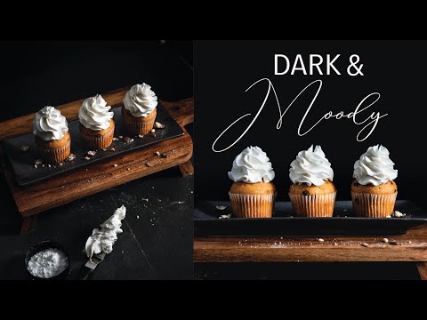 Dark and Moody Food Photography Tutorial- Cupcake Dessert