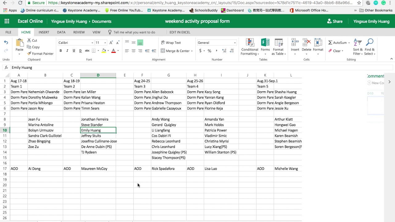 Weekend Activity Proposal Form