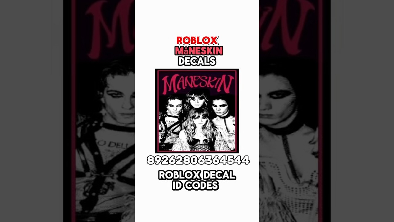 Roblox mäneskin poster/decal id codes #bloxburg #roblox #royalehigh #robloxcodes #berryavenuecodes