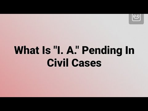What is I. A. pending and call with I. A. s