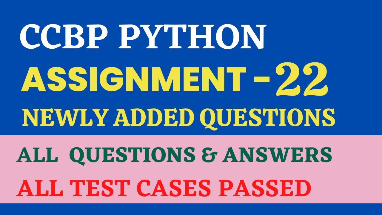 Assignment - 22 | Functions | Python | CCBP 4.0