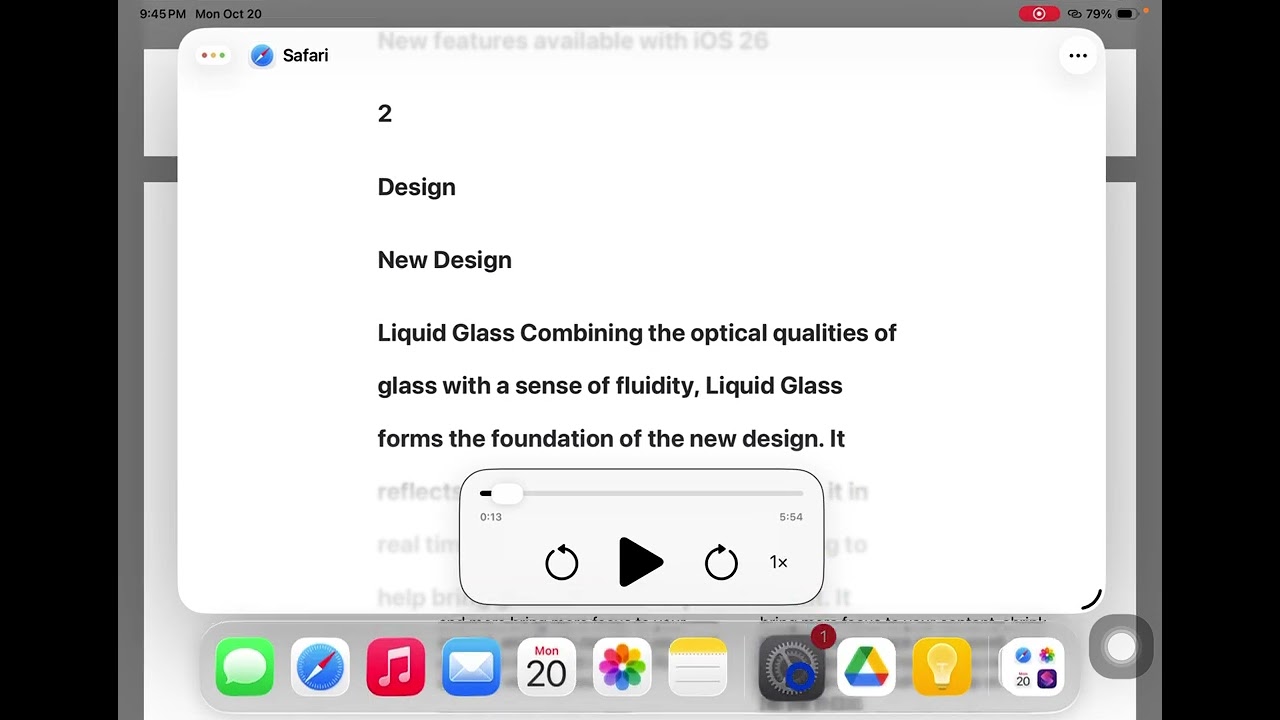 iOS 26 Accessibility Reader With & Without Autoplay