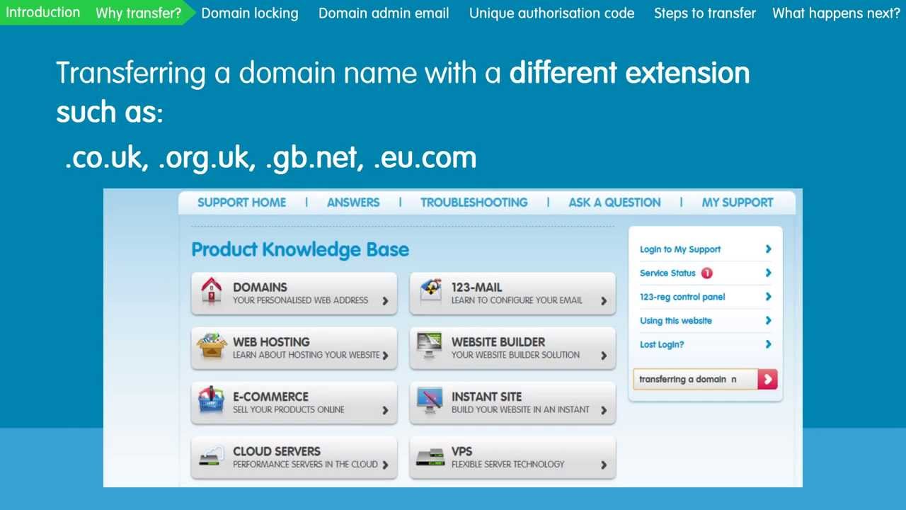 Transferring a .com domain to 123-reg