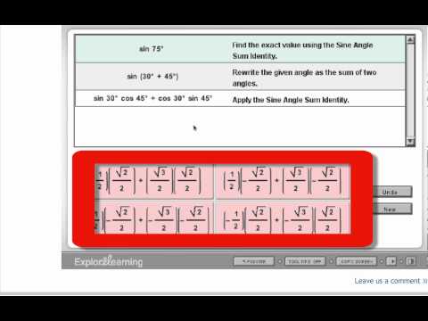 6-4 ExploreLearning Sum and Difference Identities Gizmo Introduction