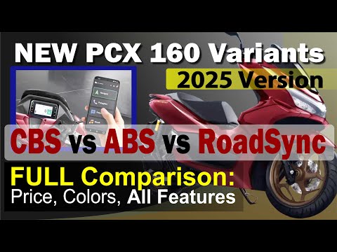 New PCX 160 Variants (2025 Version) Comparison-RoadSync vs ABS vs CBS: Prices, Colors, All Features