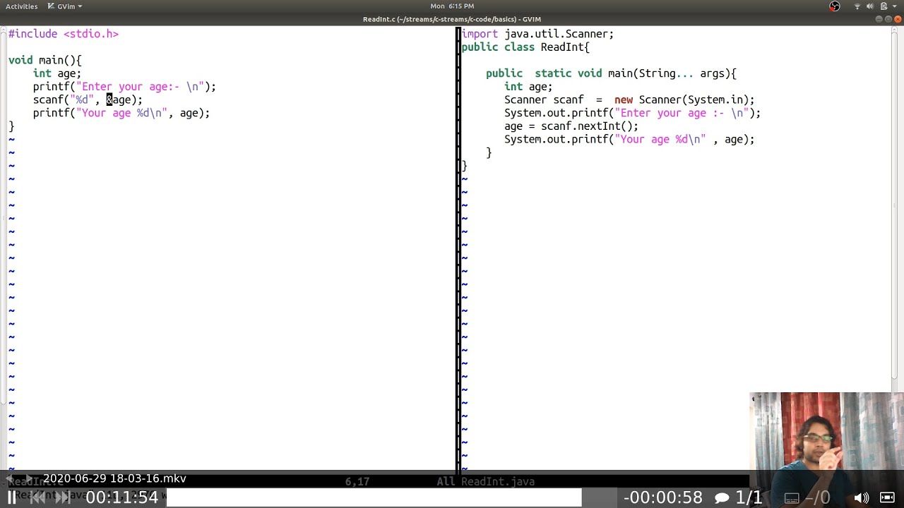C Live Coding : For Java Developers : Read and an Integer From Console
