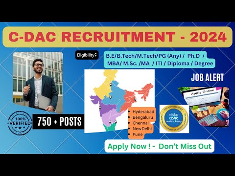 C-DAC Recruitment 2024: Jobs for UG, ITI, Diploma, PG & PhD | Freshers & Experienced