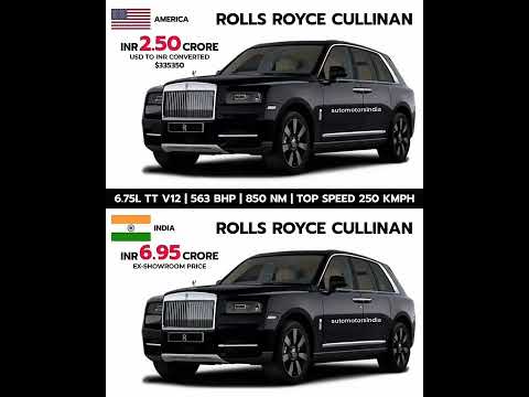 Rolls-Royce Cullinan-: India🇮🇳 vs America🇺🇸 Price Difference #shorts #car #luxurysuv #rollsroyce