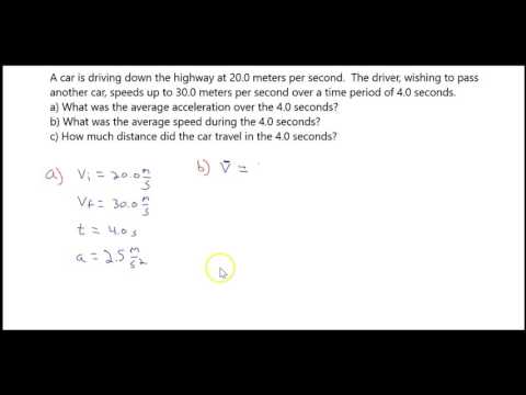 Physics - Accelerating Car Average Speed and Distance Traveled