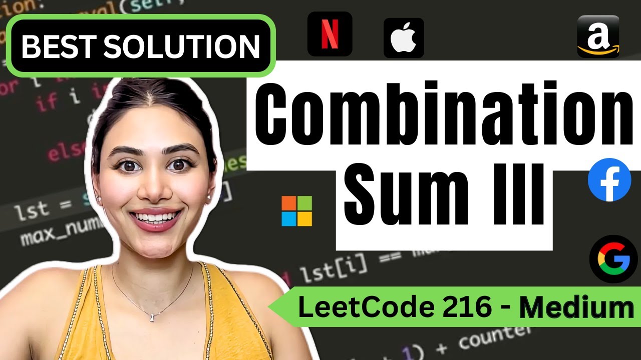 Combination Sum III - LeetCode 216 - Python  #backtracking #leetcode #combinations