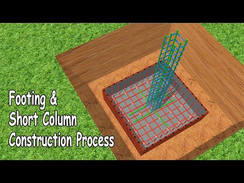 Footing & Column Construction Process | Step by Step | Rebar Placement