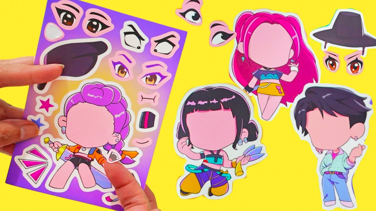 KPop Demon Hunters DIY Silly Face Stickers - Activities for Kids