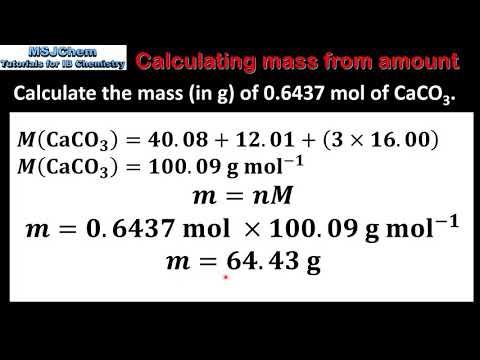 S1.4.3 Calculating mass in grams from amount (in mol)