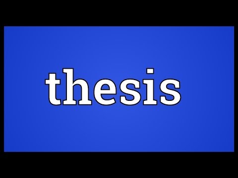 Thesis Meaning