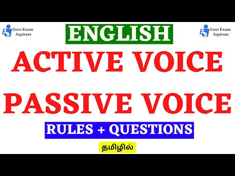 Active Voice & Passive Voice In Tamil | SSC English Active & Passive Voice Rules & Questions