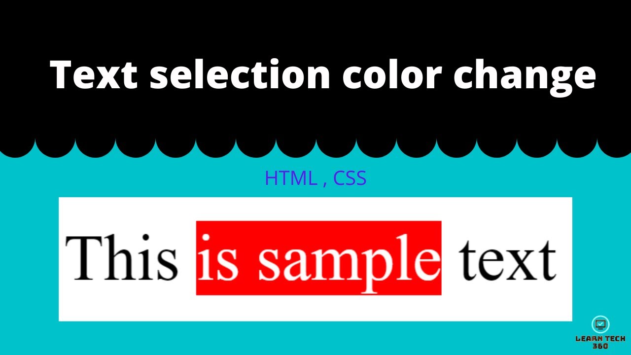 How to change text selection color in html