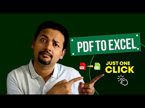 How to convert pdf table to excel spreadsheet | one click