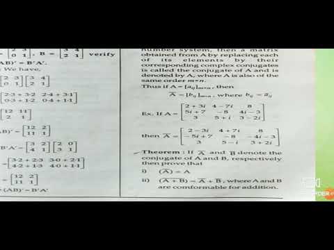 Conjugate of a Matrix:- Definition and Example