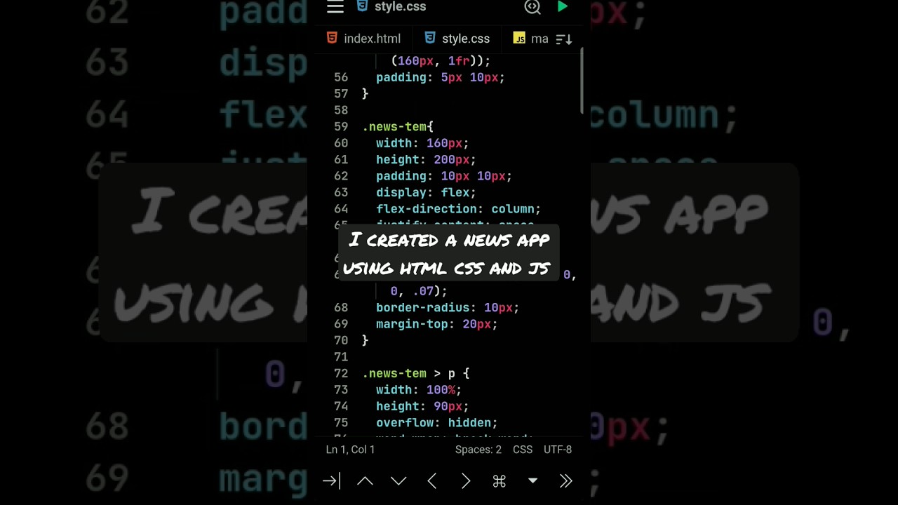I Created A News App Using HTML CSS and Javascript...