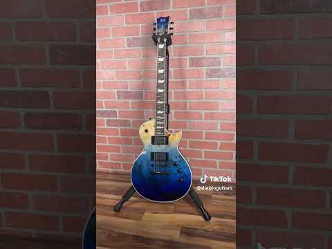 ESP LTD EC-1000 Burl Poplar Top with Ebony Fretboard Blue Natural Fade