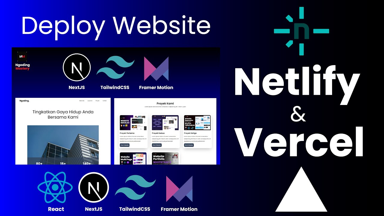 DEPLOY NEXTJS, TAILWINDCSS Website with NETLIFY & VERCEL | Website Deployment Tutorial