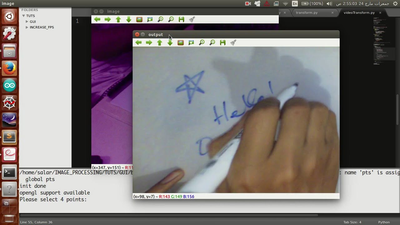 Webcam Perspective Correction in Python OpenCV