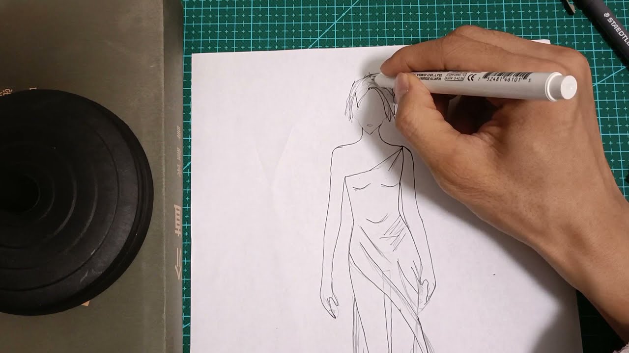 Fashion Ruler Line Drawing Human Dynamic Template for Clothing  Humanoid Design Template Set Catwalk