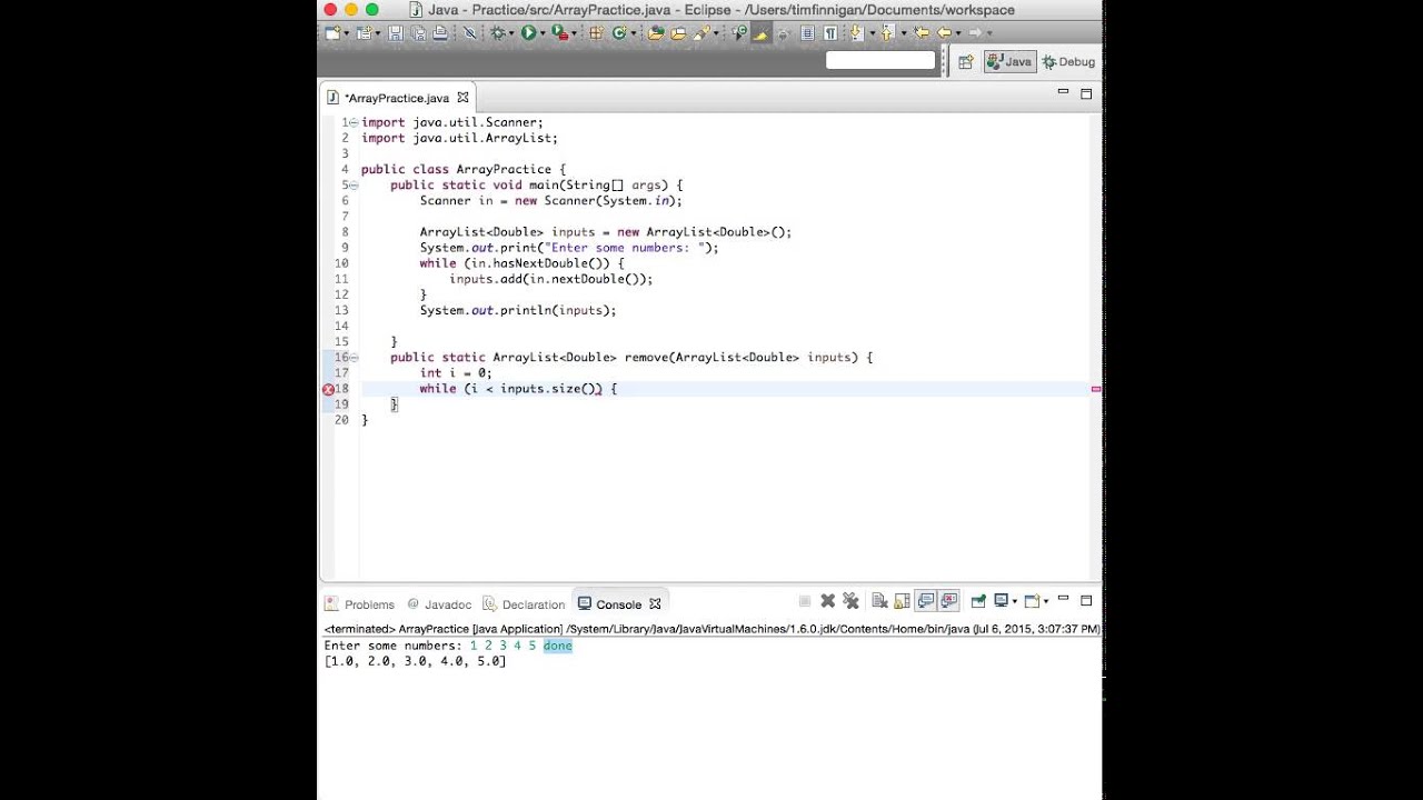 Remove Elements in an Array List (Java)