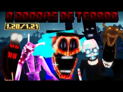 ¡TOP 8 ADDONS DE TERROR PARA MINECRAFT BEDROCK 1.21!💀