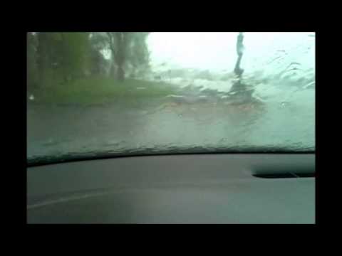 Severe Weather Front, ~1cm hail, Recorded in Car