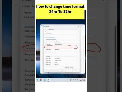 CHANGE DATE FORMAT 24HR TO 12HR IN WINDOWS LAPTOP | #shorts