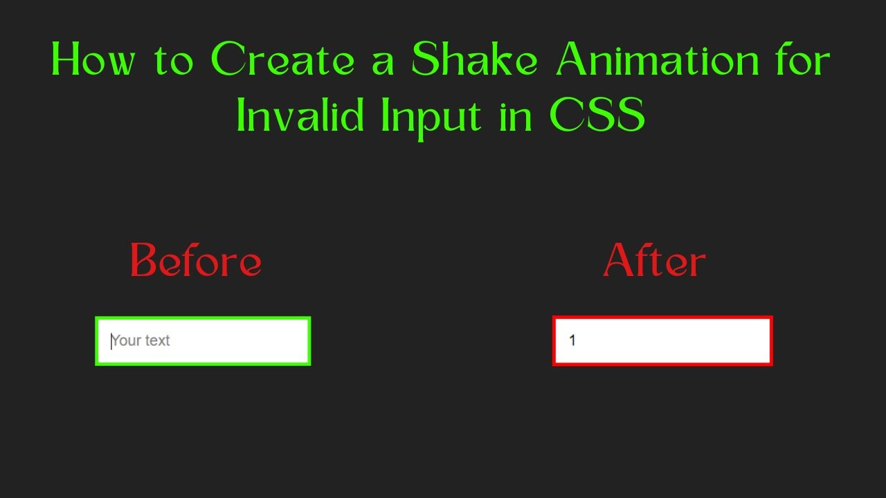 How to Create a Shake Animation for Invalid Input in CSS #javascript #frontend #animation #htmlcss