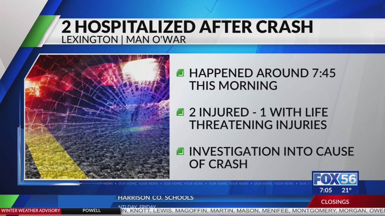 1 critically hurt, another injured in Lexington 2-vehicle crash