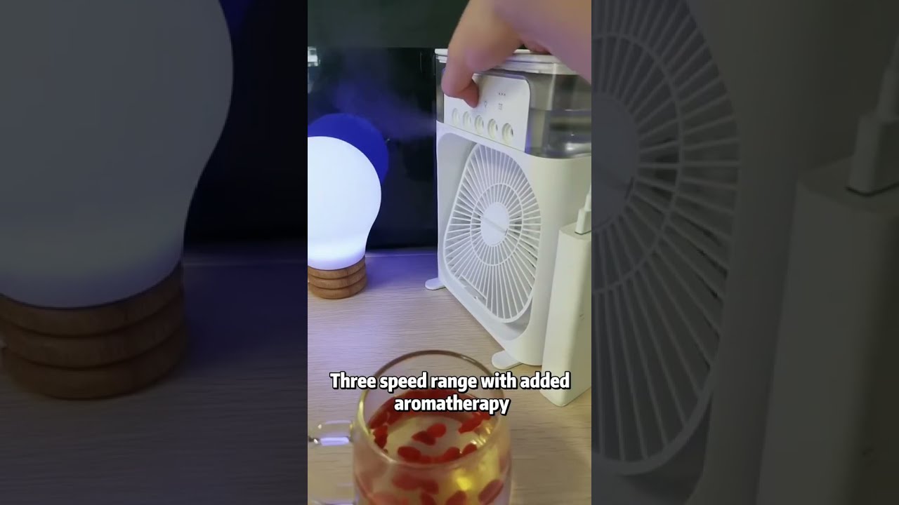 3 in 1 Air Humidifier Cooling USB Fan Fast Cooling, Colorful Lights, and Energy Saving