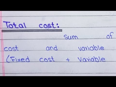 Total cost // What is mean by Total cost // Define Total cost //