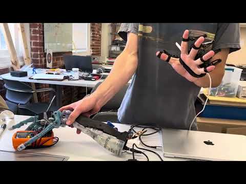 V1 DexHand with dataglove control by Max Titov and Martino Russi