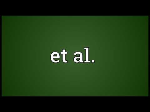 Et al Meaning