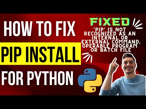 Fix Pip not working for Python! 'pip not recognized as internal or external command'