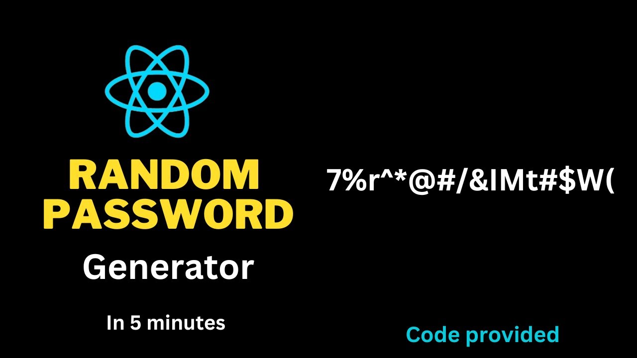 How To Build a Random Password Generator App in React | Password Generator React Project |