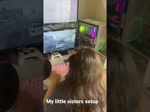 My Sister’s lil Setup #gaming #gamergirl #computer #anime #kpop #gtav #videogames #pc #diy #shorts