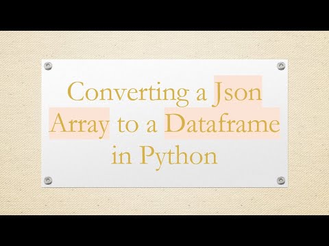 Converting a Json Array to a Dataframe in Python